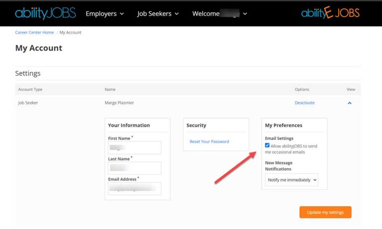 Job Seeker Contact - abilityJOBS
